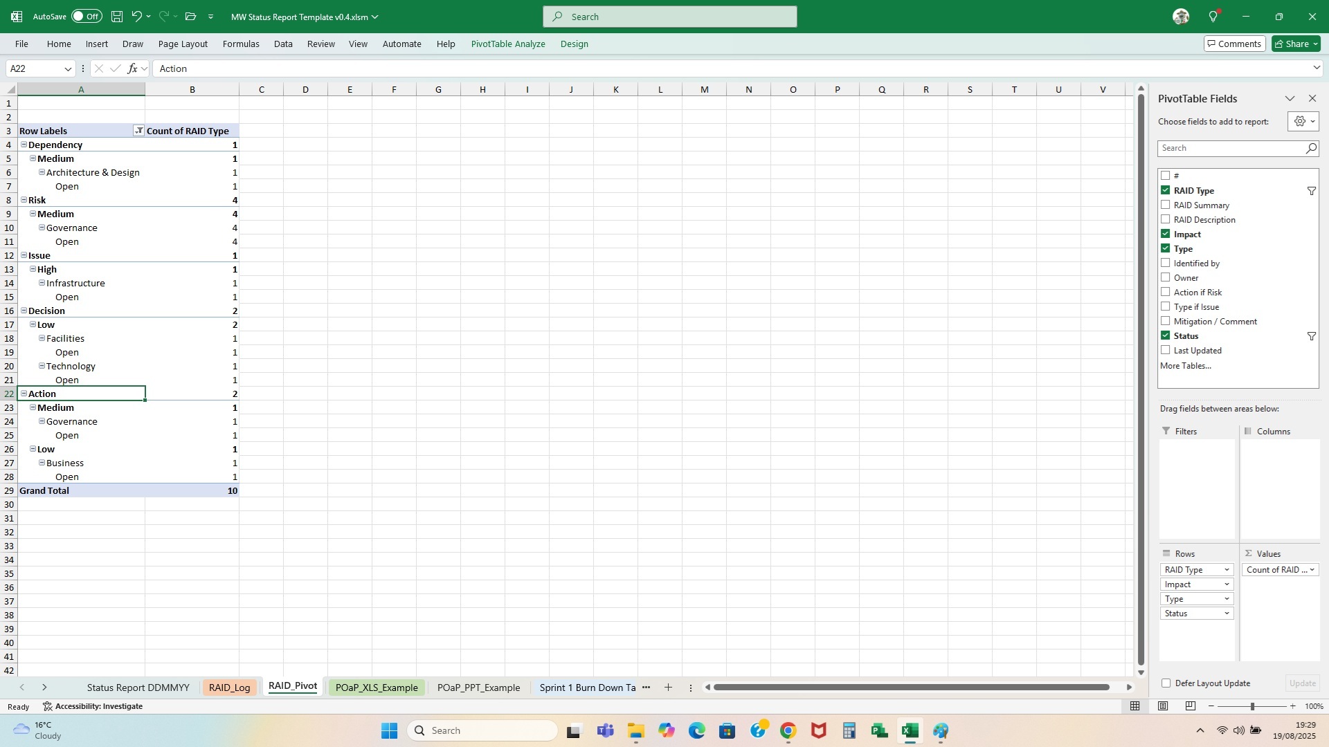 Microsoft Excel Editable Weekly Status Report (internal external ...