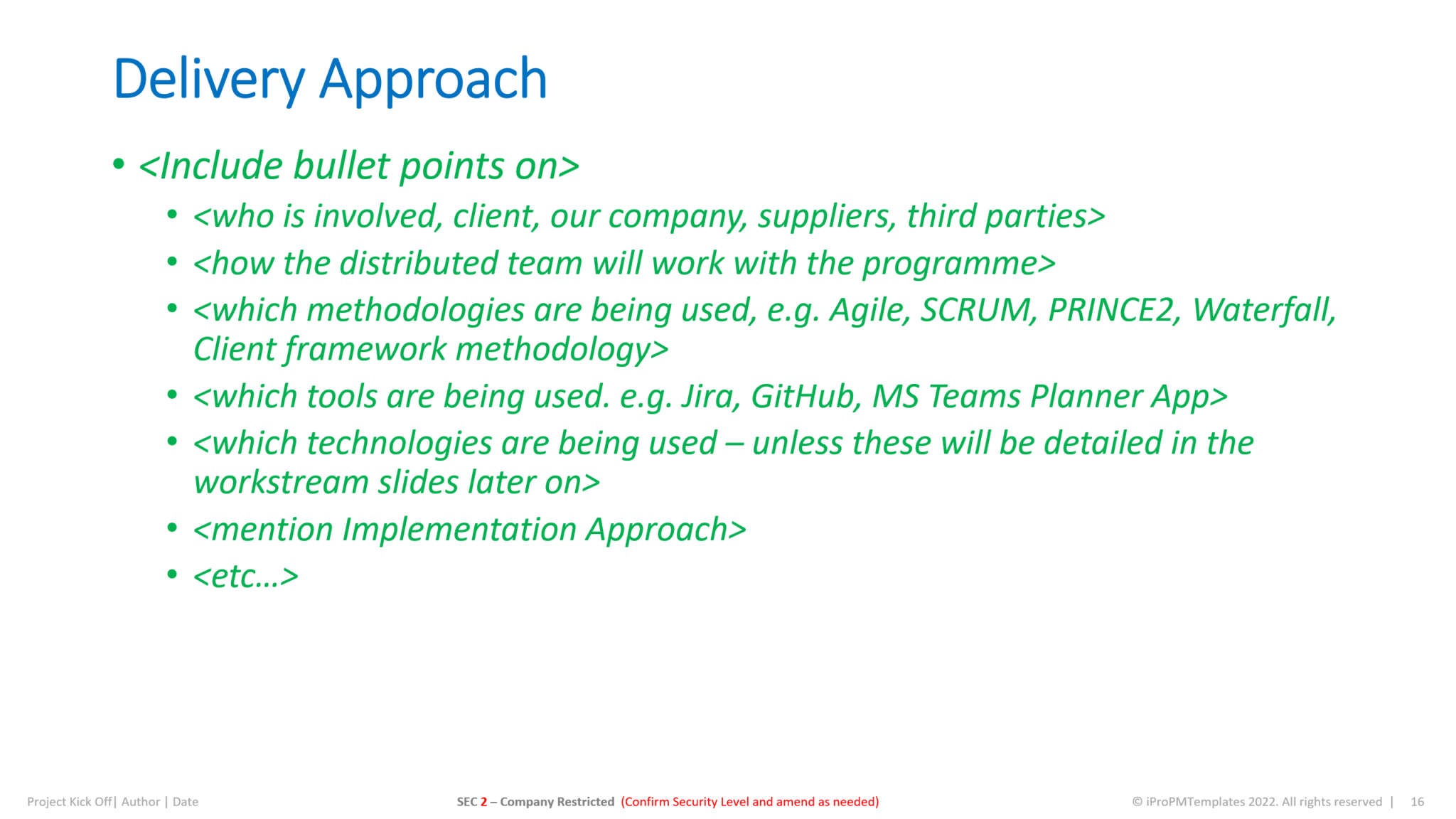 Project Programme Team Kick Off PowerPoint